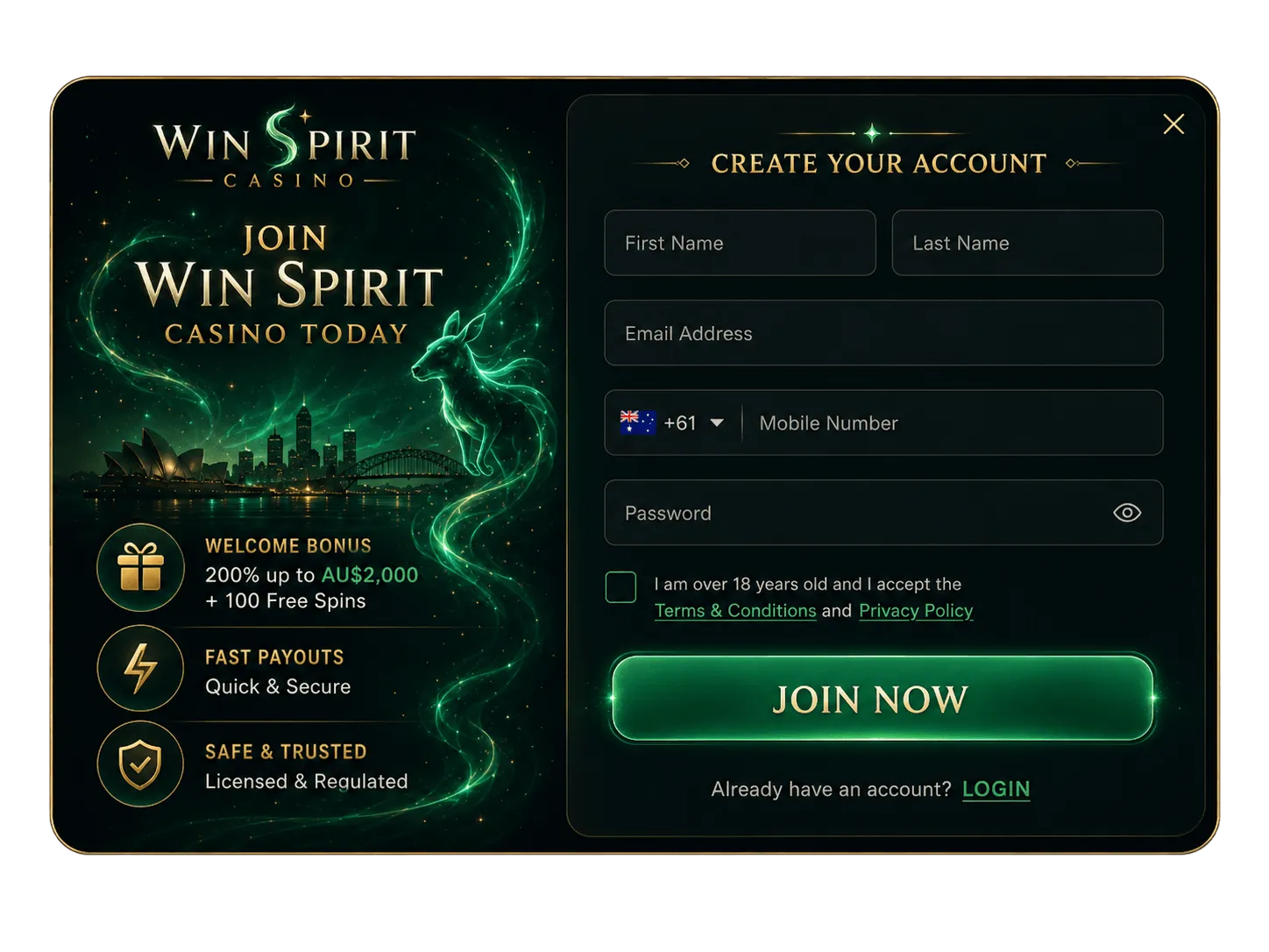 Win Spirit Casino — Bonus, Games & Registration Guide AU